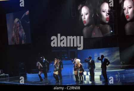 Girls Aloud performing live at the O2 Arena on their 'Tangled Up' tour ...