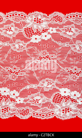 Red background with a lace pattern and rose Stock Photo - Alamy