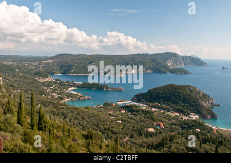 Corfu, Greece. October. view over Paleokastritsa, Palaiokastritsa from ...