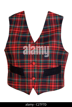 Red plaid vest isolated on a white background Stock Photo - Alamy