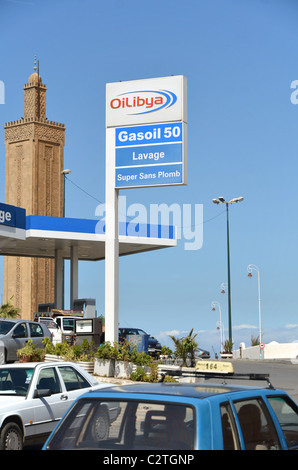 An Oilibya gasoline / petrol station in Moroccan capital city of Rabat ...
