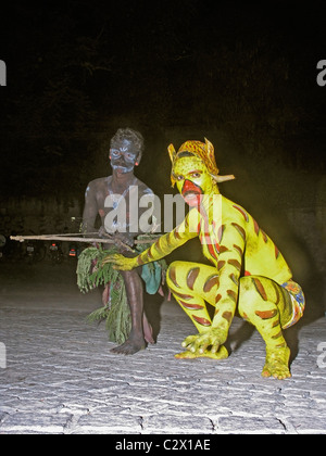 Puli Tiger dancer, kerala, India Stock Photo - Alamy