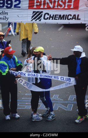 Fred Lebow with Grete Waitz after completing together the 1992 NYC ...