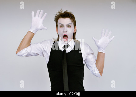 dramatic mime actor . Close-up Stock Photo - Alamy