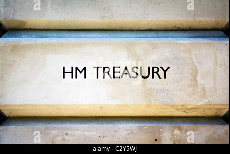 HM Treasury Government Department sign, Horseguards Road, London ...