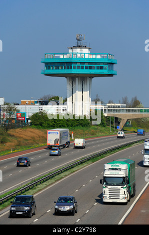 Observation tower and restaurant. Forton Service Station, M6 Motorway ...