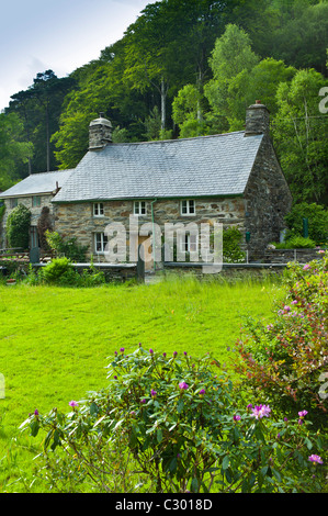 Traditional stone cottage with Welsh slate roof at Llanfihangel-Y ...