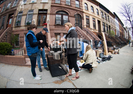 A stoop sale in Prospect Heights neighborhood of Brooklyn on on ...