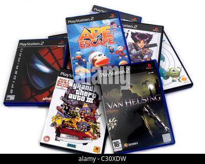 Pile of Playstation 2 Games Stock Photo - Alamy