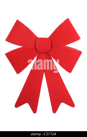 Big red bow isolated on white background Stock Photo - Alamy