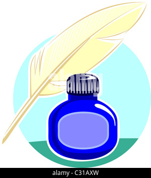 quill and inkpot Stock Photo - Alamy