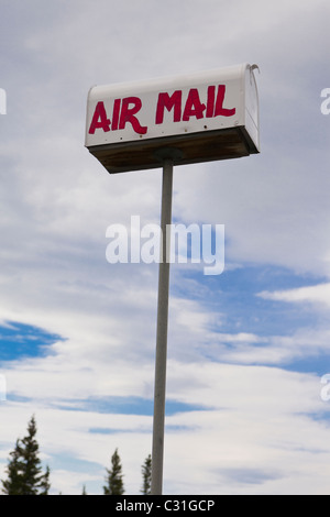 THOMPSON PASS, ALASKA, USA - Air Mail mailbox on tall pole Stock Photo ...