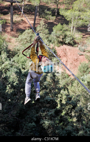 ZIP-LINE, OR TYROLEAN CROSSING, ACCRO-PARK (TREETOP ADVENTURE PARK ...