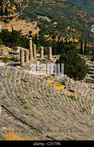 mainland greece delphi view of the temple of apollo and the sacred way ...