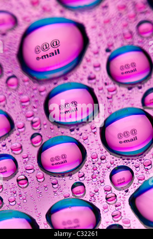 E-mail placed inside a water droplet Stock Photo - Alamy