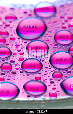 E-mail placed inside a water droplet Stock Photo - Alamy