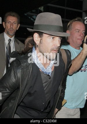 Colin Farrell arrives at Los Angeles International Airport to catch a ...