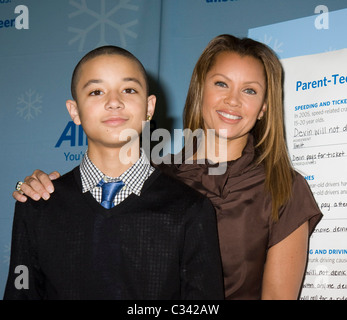 Vanessa Williams and son and Devin Hervey at Los Angeles International ...