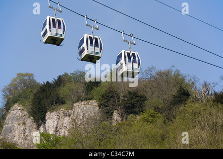 heights of abraham cable cars matlock bath england Stock Photo - Alamy