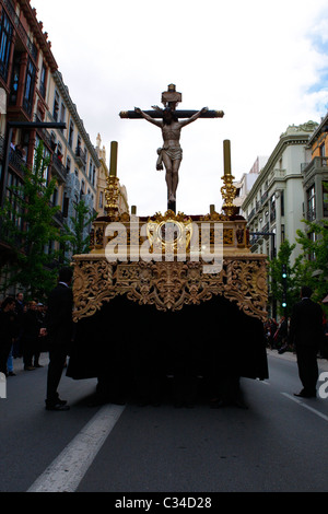 Penitents with black hoods in Easter procession in Northern Spain Stock ...