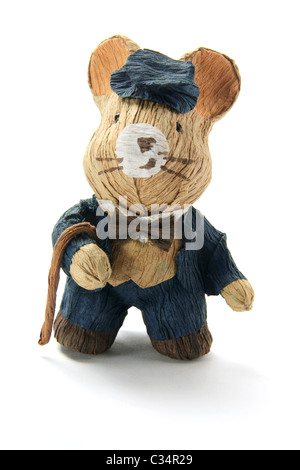 toy miniature white mouse, isolated plastic toy mouse on white ...