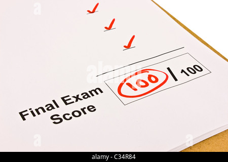 Final exam marked with A+ isolated on white Stock Photo - Alamy