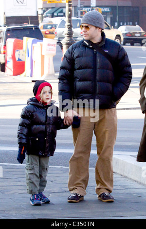 James Wilkie Broderick and father Matthew Broderick out and about in ...