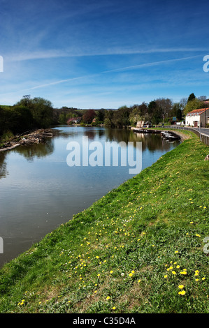 Weir on the North Esk River near Musselburgh, East Lothian, Scotland ...