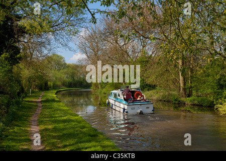 Canal boat on the Trent and Mersey Canal near the Anderton Boat Lift in ...