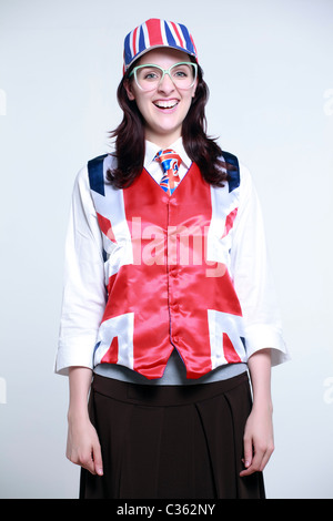 A geeky girl laughing Stock Photo - Alamy