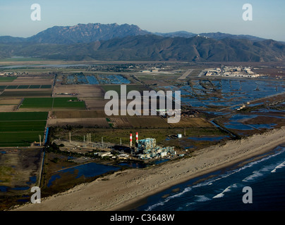 aerial view above Ormand Beach Power Plant natural gas fired Stock ...