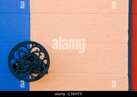 Abstract patterns of color on restored historic buildings Stock Photo ...