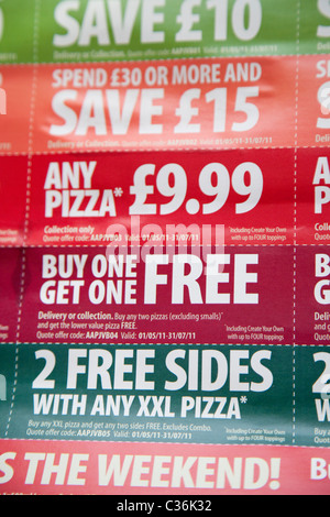 A closeup of a pizza takeaway menu England UK Stock Photo - Alamy