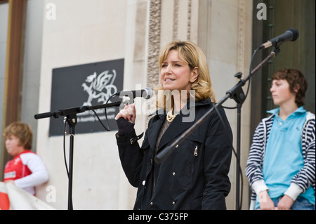 Welsh Television Presenter, Angharad Mair, presents an event welcoming ...