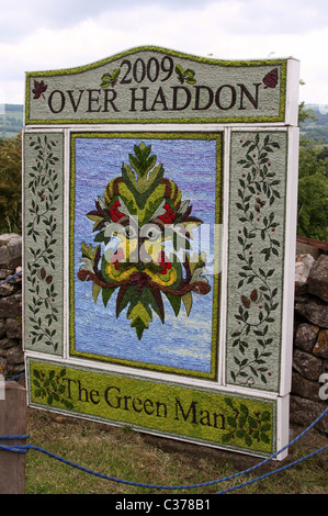Over Haddon village well dressing Stock Photo - Alamy