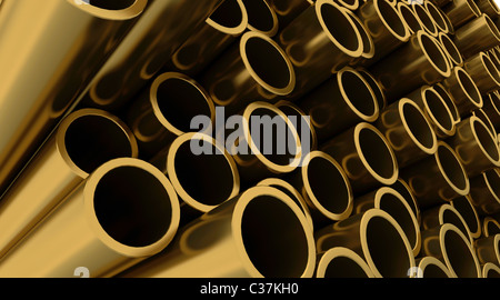 3d render of copper pipes Stock Photo - Alamy