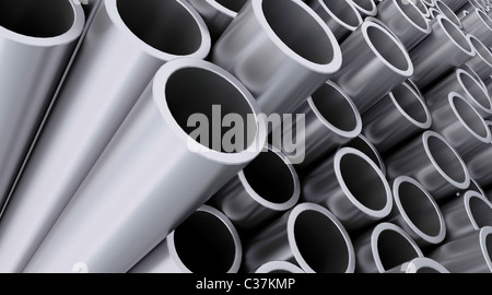 3d render of steel pipes Stock Photo - Alamy