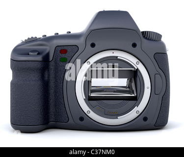 3d rendering of a digital camera isolated in studio background Stock ...