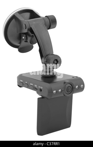 Car digital recorder with camera on side and big screen isolated Stock ...