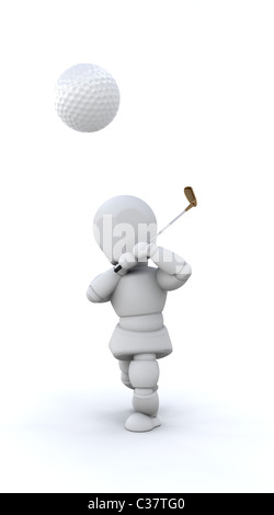 3D Render of a man playing golf Stock Photo - Alamy