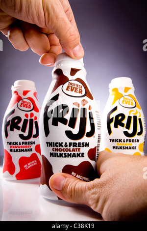 Bottles of Frijj Chocolate Milkshake Stock Photo - Alamy