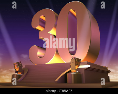 3d number 30 gold Stock Photo - Alamy