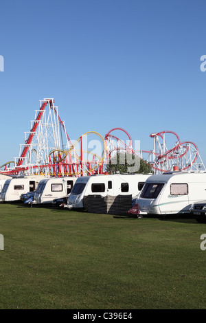 Rollercoaster at Ingoldmells Fantasy Island resort Stock Photo - Alamy