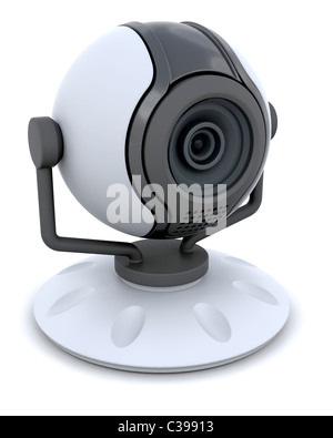 3d render Web cam isolated on white background. 3D render webcam icon ...