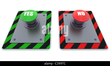 3d render of Red and Green Push Buttons. Blank for Copy Space Stock ...
