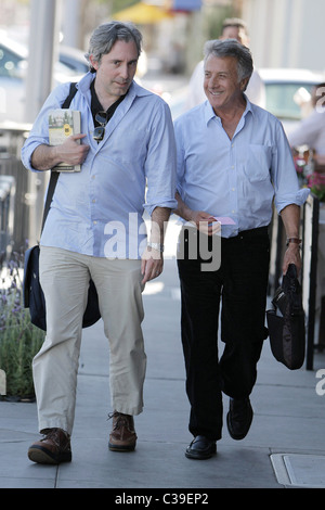 Dustin Hoffman leaving Il Pastaio restaurant on Canon Drive in Beverly ...