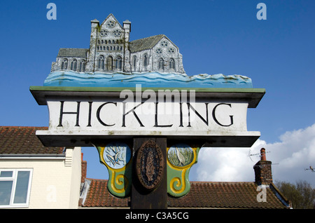 Village sign at Hickling, Norfolk, England Stock Photo - Alamy