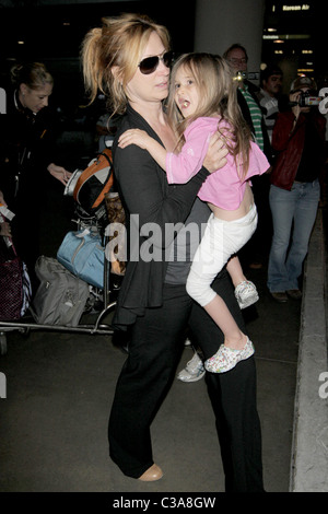 Tracy Warbin and daughter Auden Wyle Noah Wyle and family arriving at ...