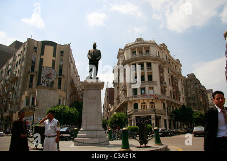Statue in Talaat Harb Square, Downtown Cairo, Egypt Stock Photo - Alamy