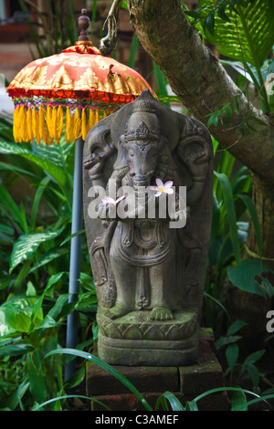 Balinese Carved Stone Statue of Ganesh in Hindu Temple near Ubud, Bali ...
